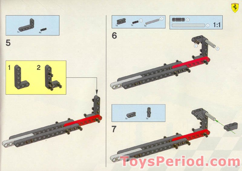 LEGO 8386 Ferrari F1 Racer 1:10 Instructions and Parts List