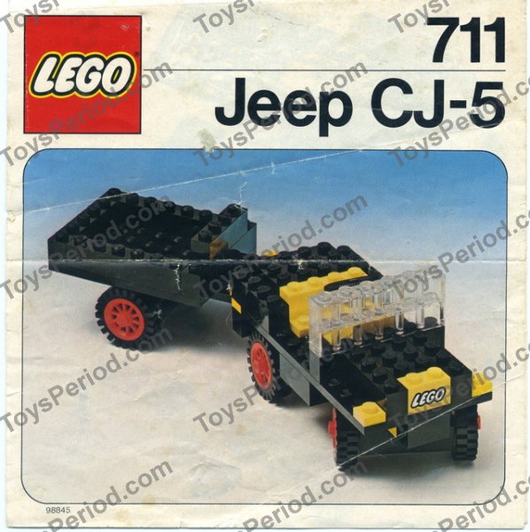 LEGO 711-1 Jeep Instructions and Parts List
