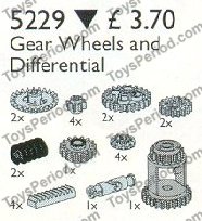 LEGO 5229 Gears and Differentials Set Parts List