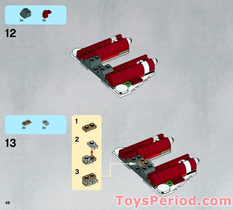 LEGO 9497 Republic Striker-class Starfighter Instructions and Parts List