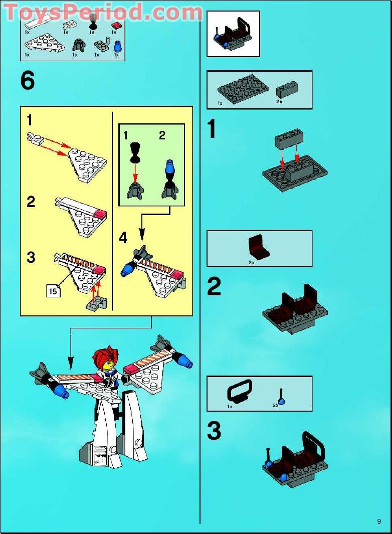 LEGO 7709 Sentai Fortress Instructions and Parts List