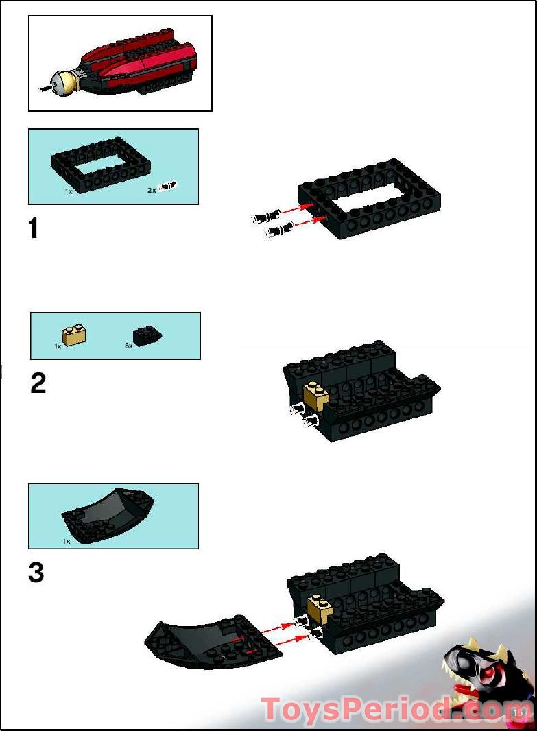 LEGO 7477 T1 Typhoon vs. T-Rex Instructions and Parts List