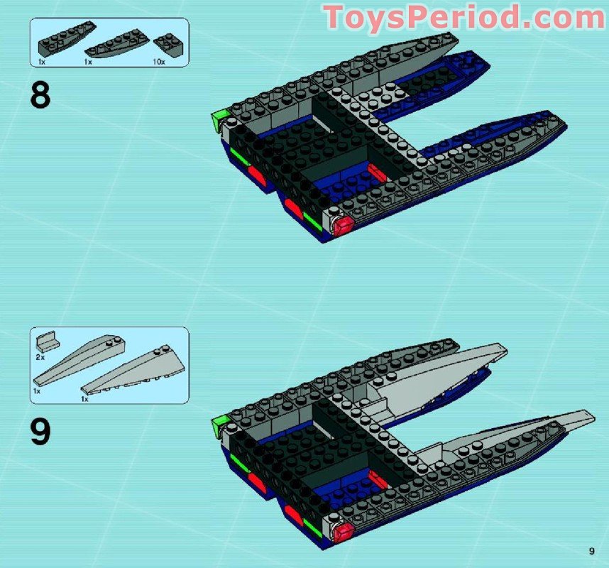 LEGO 8633 Mission 4: Speedboat Rescue Instructions and Parts List