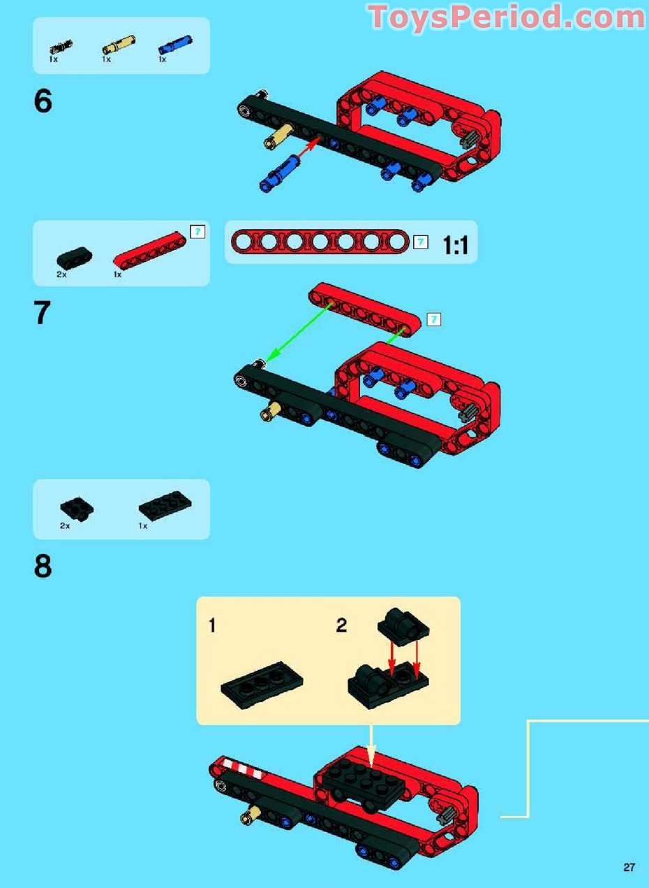 LEGO 8294 Excavator Instructions and Parts List
