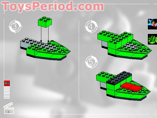 LEGO 1354 Dino Head Attack Instructions and Parts List