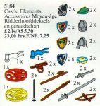 LEGO 5184 Castle Equipment Set Parts List