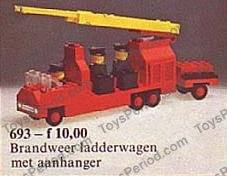 LEGO 693 Fire Engine with Firemen Instructions and Parts List