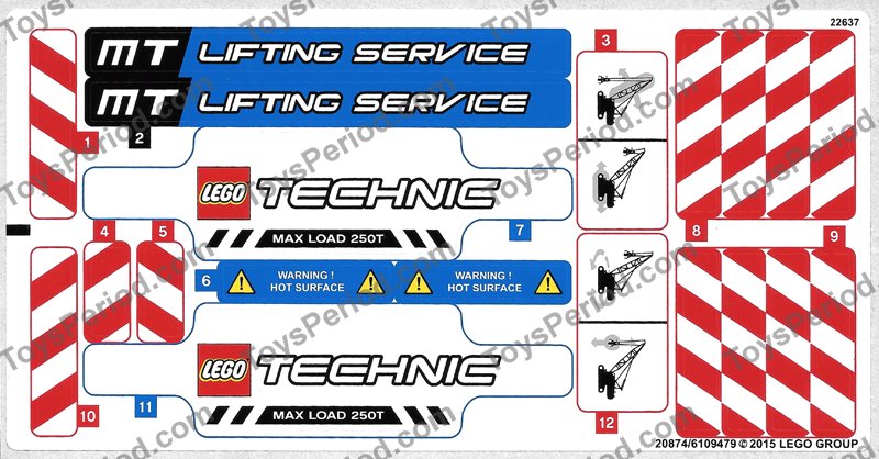 LEGO Sets with Part 42042stk01 Sticker Sheet for Set 42042 - (20874/ ...