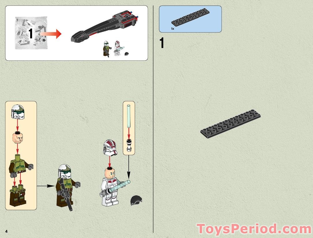 LEGO 75018 Jek-14's Stealth Starfighter Instructions and Parts List