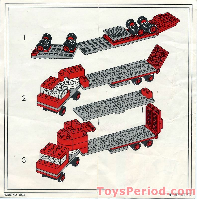 LEGO 157-3 Four Car Auto Transport Set Instructions and Parts List