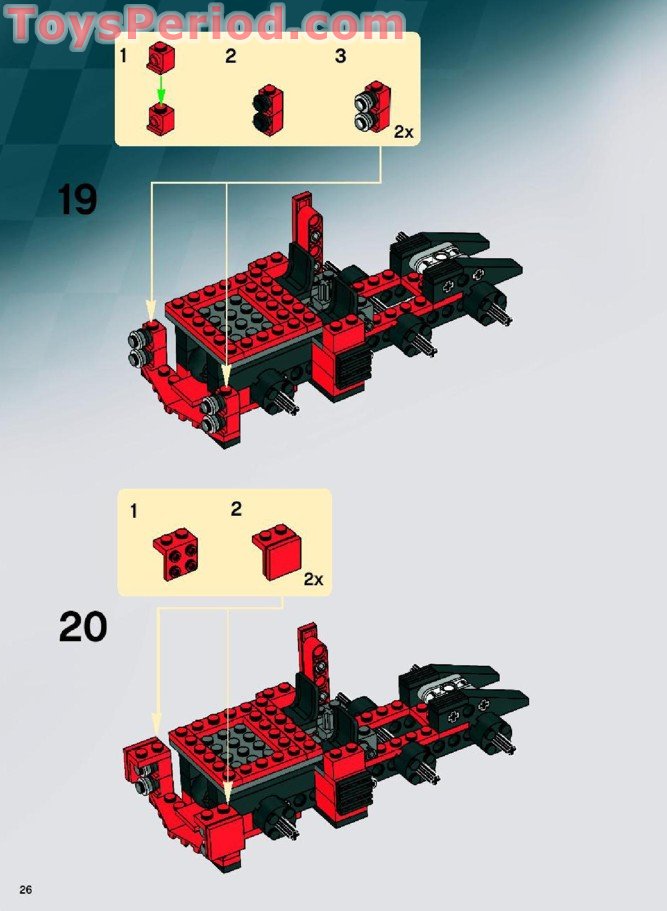 LEGO 8160 Cruncher Block and Racer X Instructions and Parts List