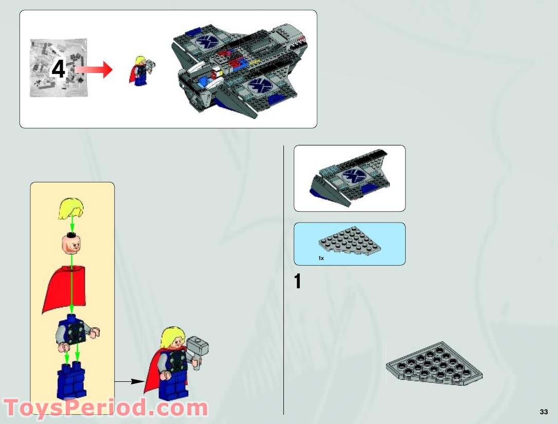 LEGO 6869 Quinjet Aerial Battle Instructions and Parts List