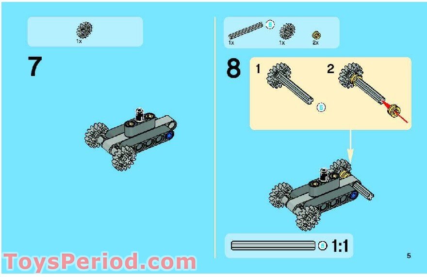 LEGO 8259 Mini Bulldozer Instructions and Parts List