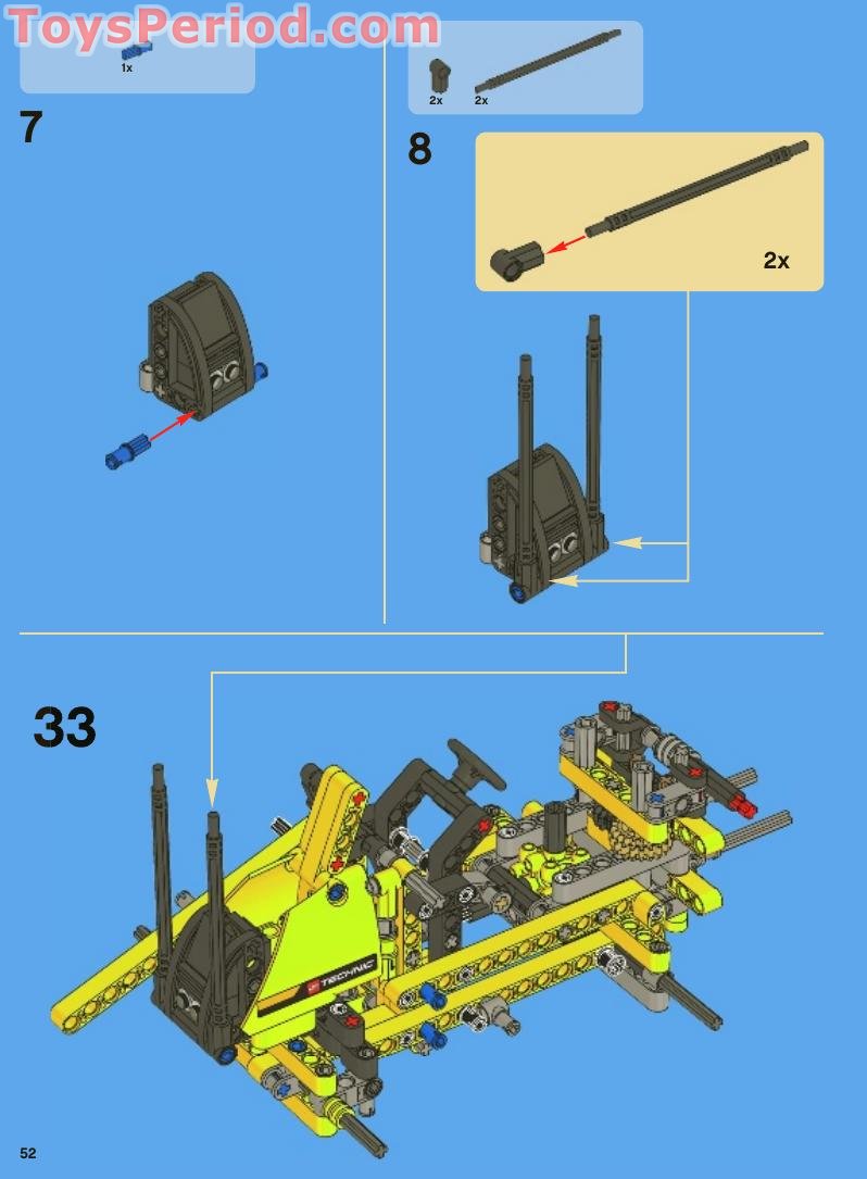LEGO 8069 Backhoe Loader Instructions and Parts List