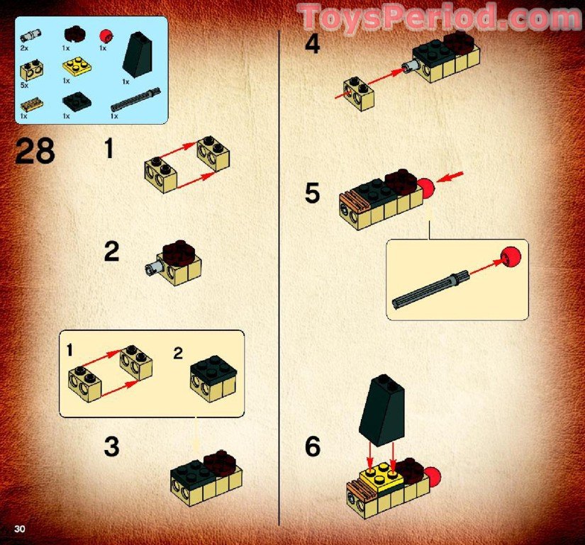 LEGO 7621 Indiana Jones and the Lost Tomb Instructions and Parts List