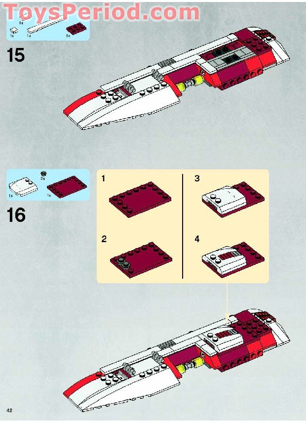 LEGO 7679 Republic Fighter Tank Instructions and Parts List