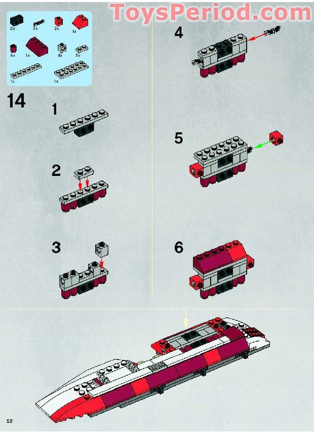 LEGO 7679 Republic Fighter Tank Instructions and Parts List