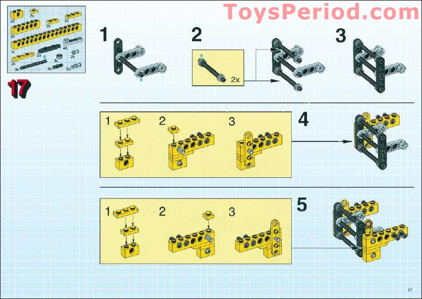 LEGO 8438 Pneumatic Crane Truck Instructions and Parts List