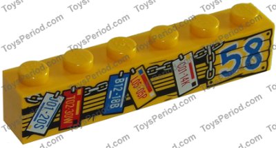 LEGO Sets with Part 3009pb204 Brick 1 x 6 with '58' and Hanging License ...