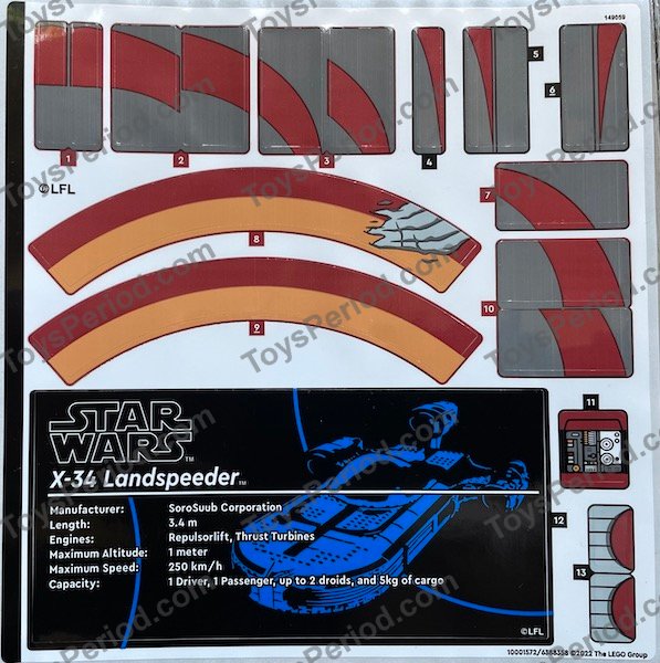LEGO Sets with Part 75341stk01 Sticker Sheet for Set 75341 - (10001572/ ...