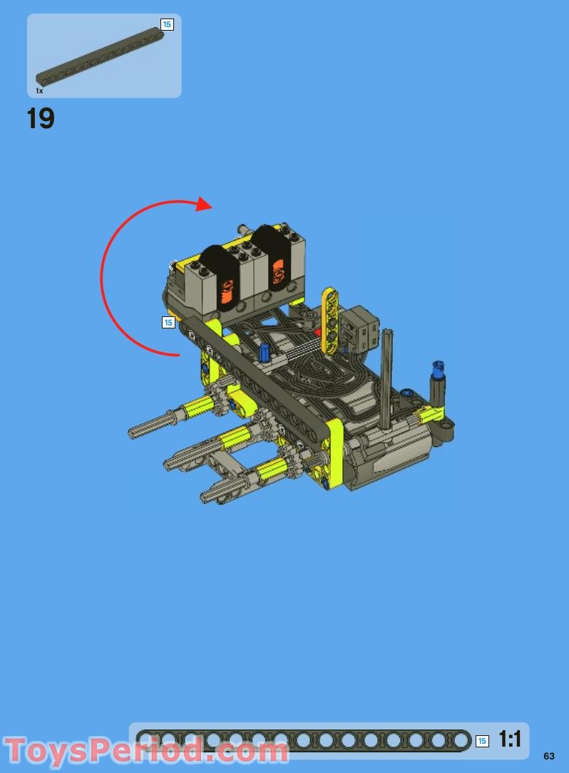 LEGO 8043 Motorized Excavator Instructions and Parts List