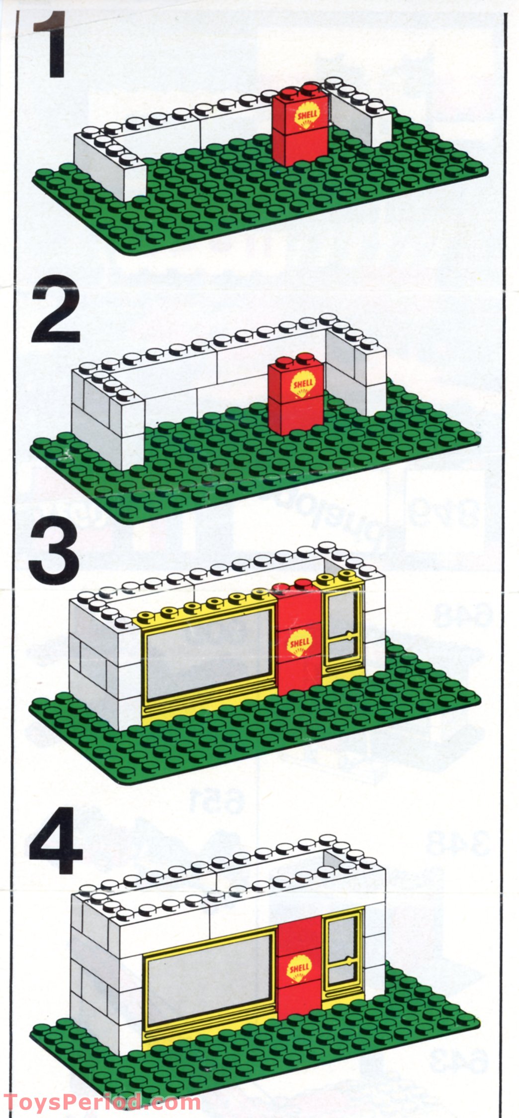 LEGO 648 Shell Service Station Instructions and Parts List