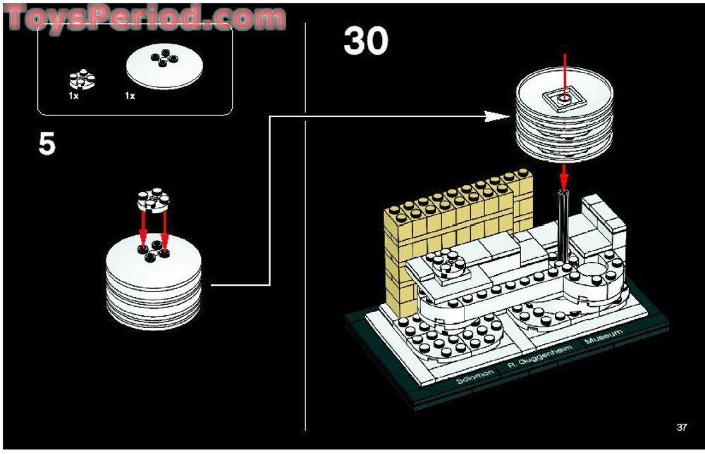 LEGO 21004 Solomon R. Guggenheim Museum Instructions and Parts List