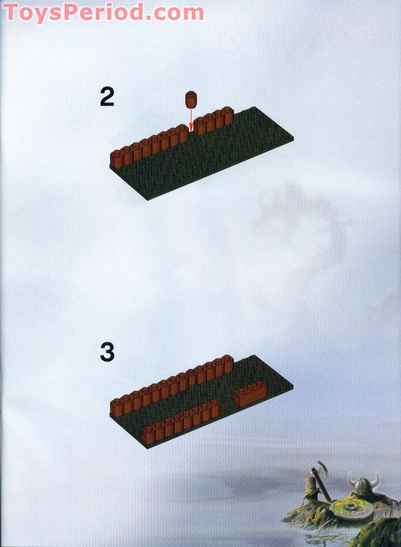 LEGO 7021 Viking Double Catapult Versus Armored Ofnir Dragon ...