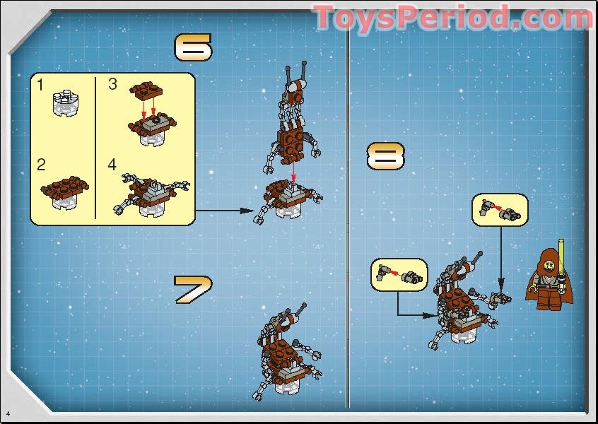 LEGO 7163 Republic Gunship Instructions and Parts List
