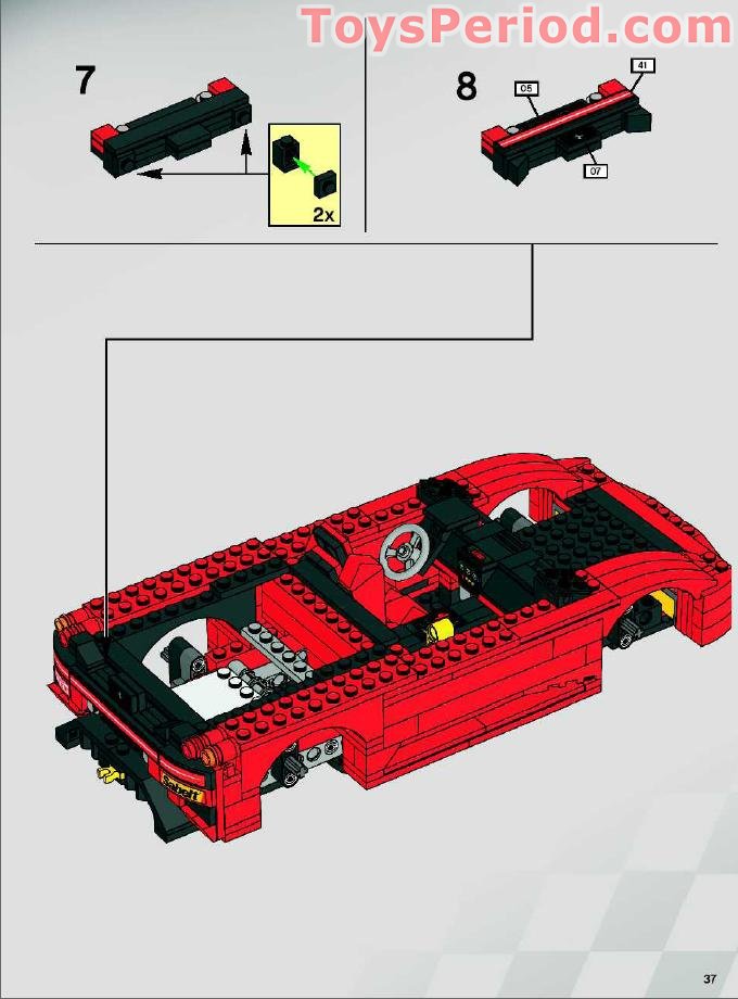 LEGO 8143 Ferrari 1:17 F430 Challenge Instructions and Parts List