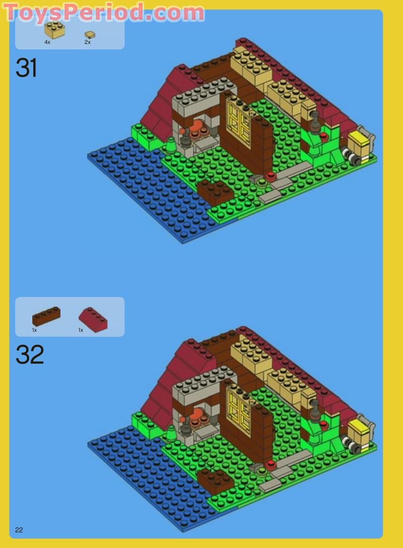 LEGO 5766 Log Cabin Instructions and Parts List