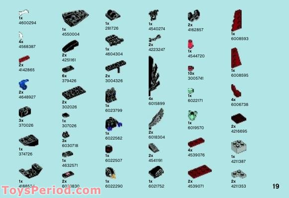 LEGO 70000 Razcal's Glider Instructions and Parts List