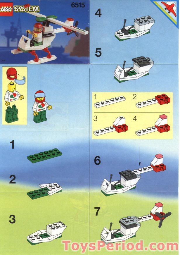 LEGO 6515 Stunt Copter Instructions and Parts List