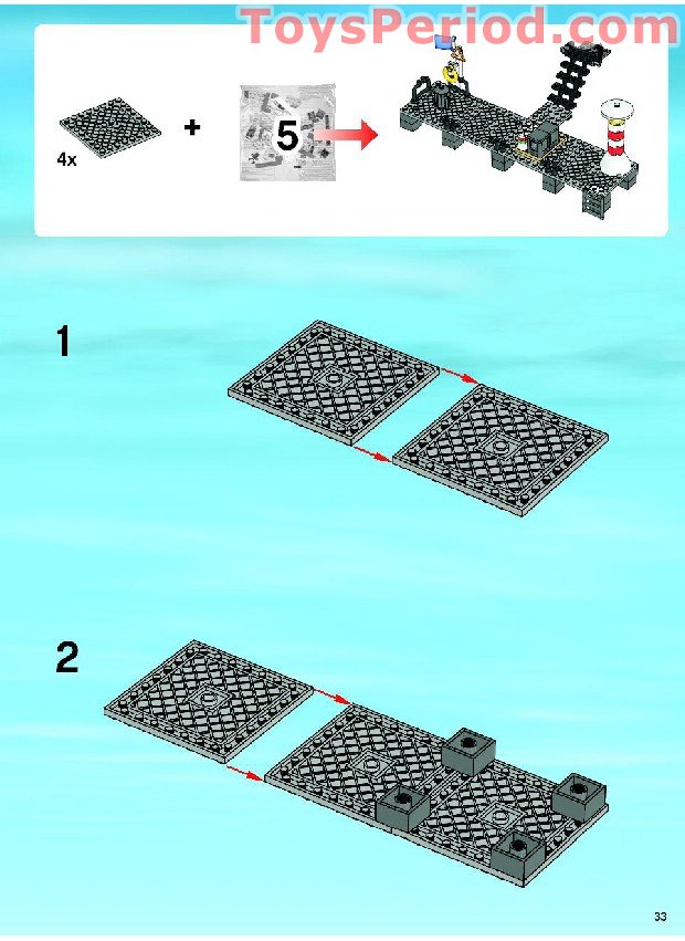 LEGO 7739 Coast Guard Patrol Boat and Tower Instructions and Parts List