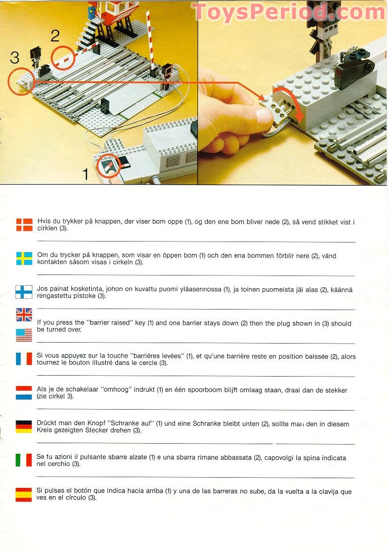LEGO 7866 Level Crossing with Electric Gates Instructions and Parts List