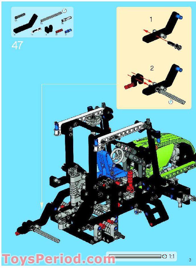LEGO 8284-2 Tractor / Dune Buggy Set Parts Inventory and Instructions ...
