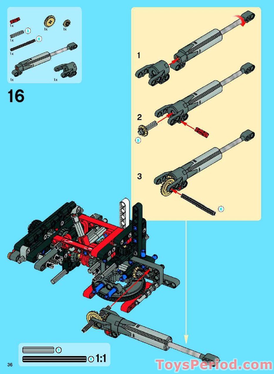 LEGO 8294 Excavator Instructions and Parts List