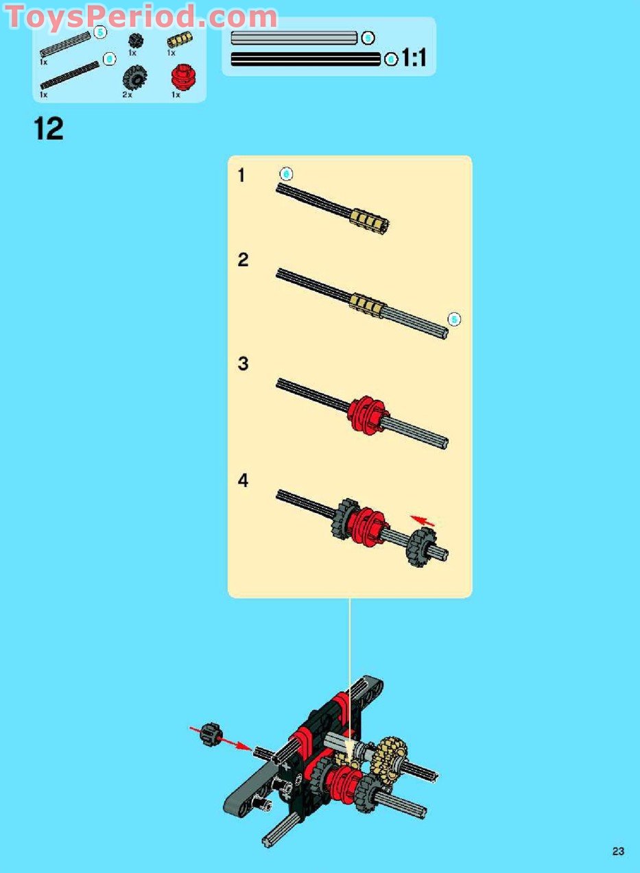 LEGO 8294 Excavator Instructions and Parts List