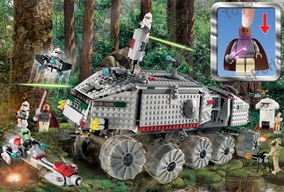 LEGO 7261-1 Clone Turbo Tank (with Light-Up Mace Windu, Trans-Light ...