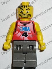 LEGO Sets with Minifigure nba030 NBA player, Number 4 with Dark Gray Legs
