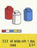 LEGO 223-2 1x1 Round Bricks Set Parts List