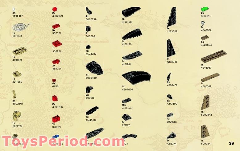 LEGO 9470 Shelob Attacks Instructions and Parts List