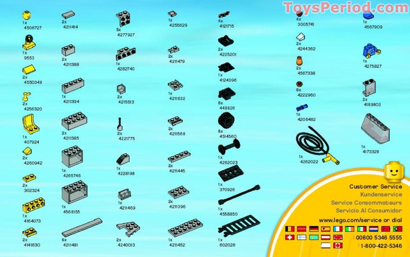 LEGO 3180 Tank Truck Instructions and Parts List