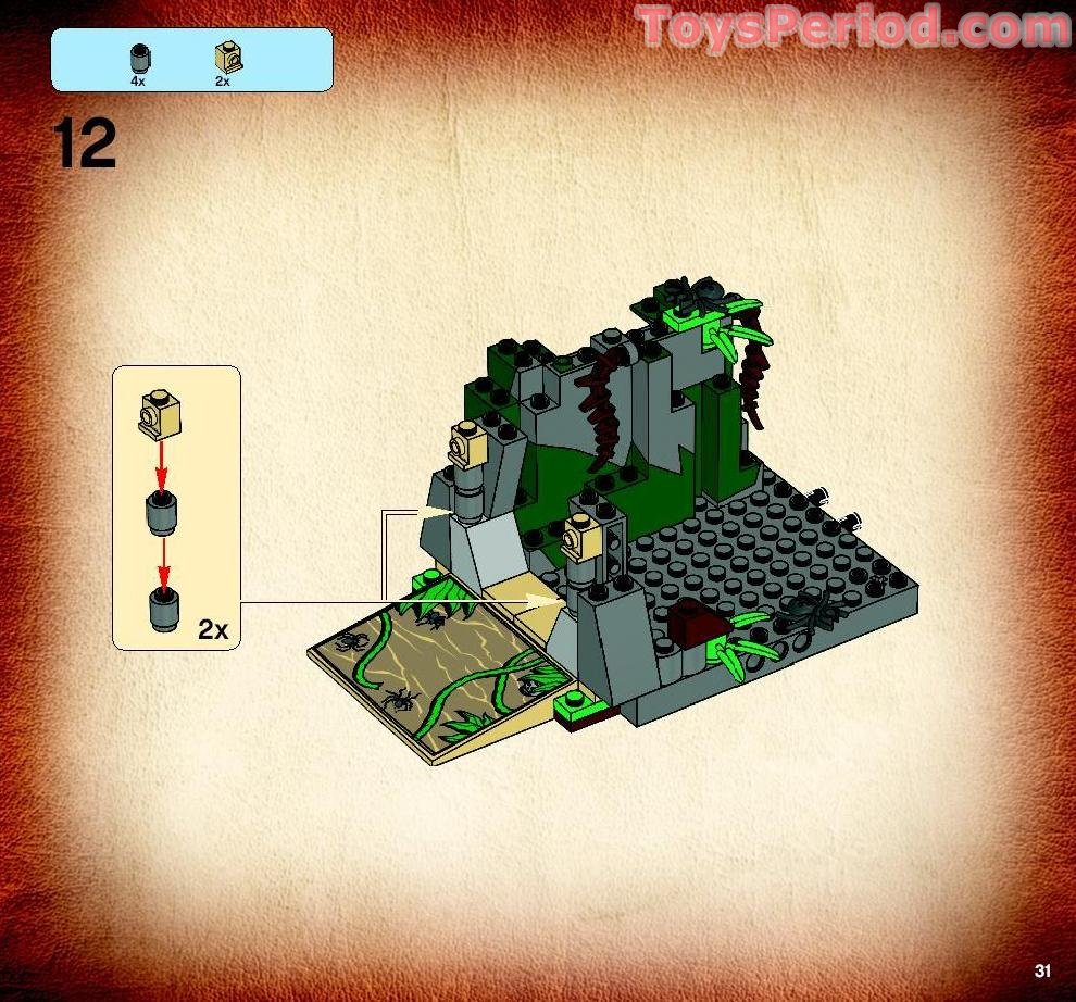 LEGO 7623 Temple Escape Instructions and Parts List