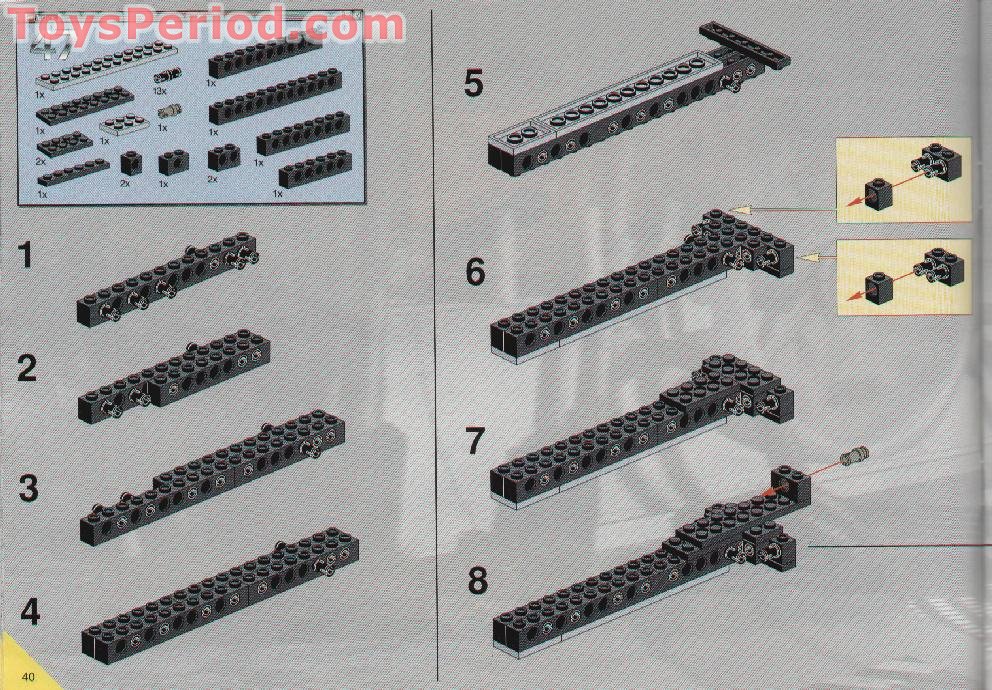 LEGO 8458 Silver Champion Racer Instructions and Parts List