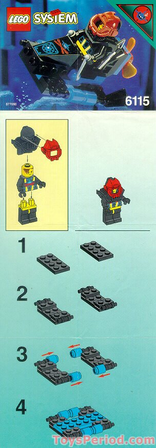 LEGO 6115 Shark Scout - Aquashark Dart Instructions and Parts List