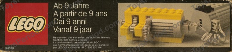 LEGO 8700 Expert Builder Power Pack Instructions and Parts List