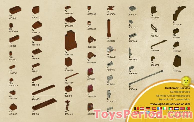 LEGO 4182 The Cannibal Escape Instructions and Parts List