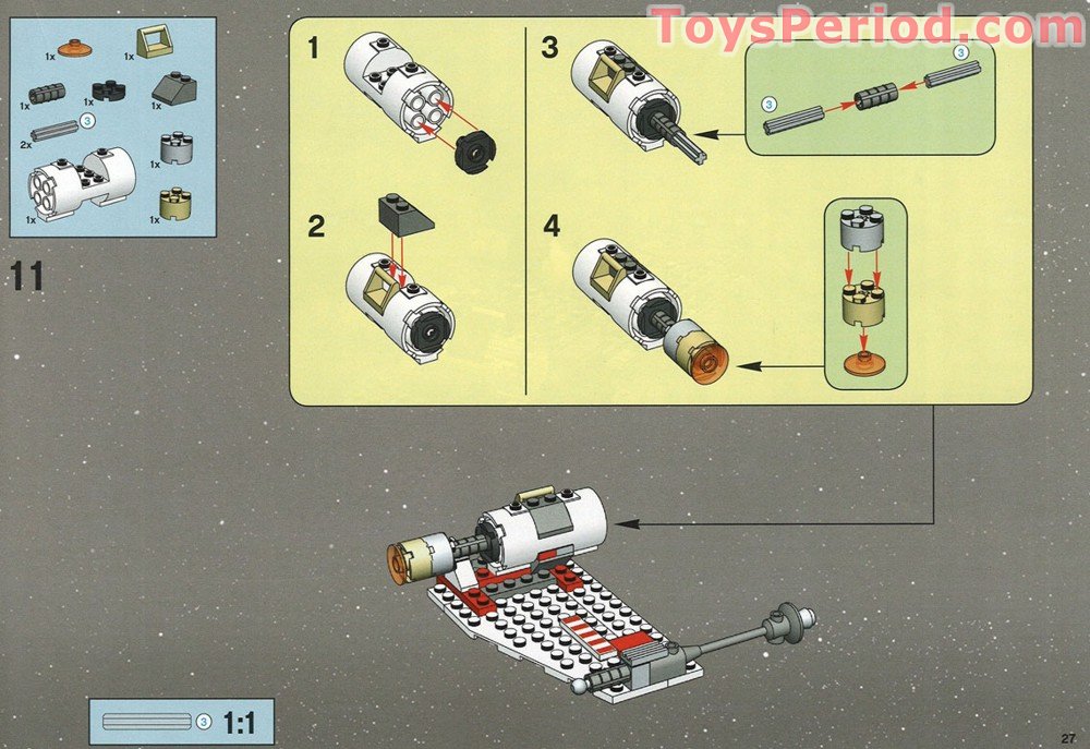 LEGO 6212 X-Wing Fighter Instructions and Parts List