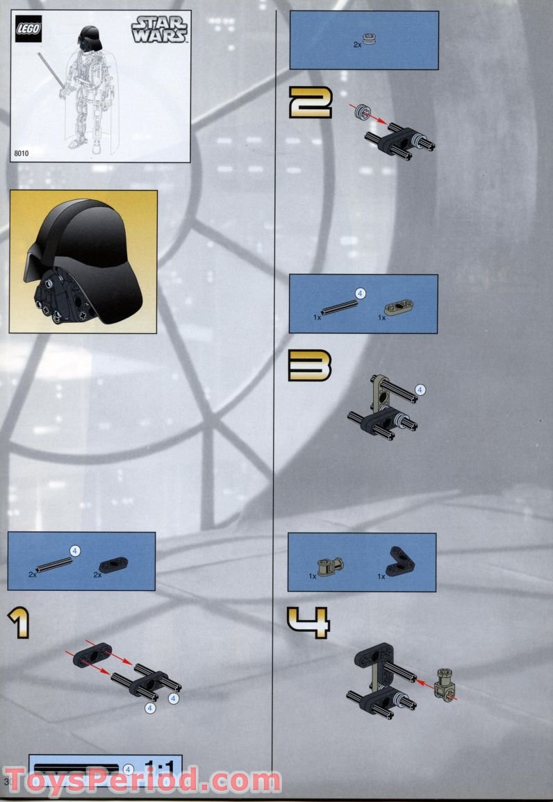LEGO 8010 Darth Vader Instructions and Parts List